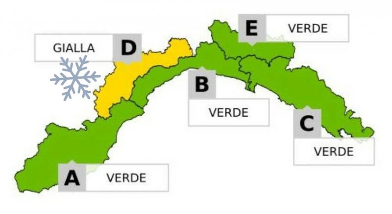 Allerta gialla nivologica in zona D versanti padani di ponente dalle 00 ...